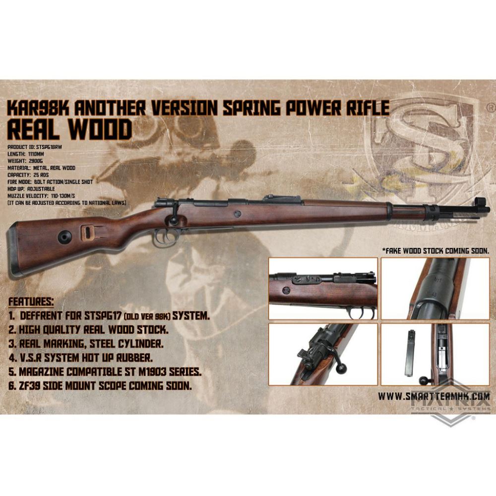 Buy S&T Matrix KAR 98K Bolt Action Rifle w/ Real Wood Stock ...