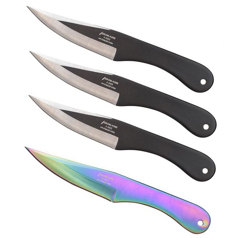 Buy Throwing Knife Set - 4 Piece - Black/Rainbow | Camouflage.com