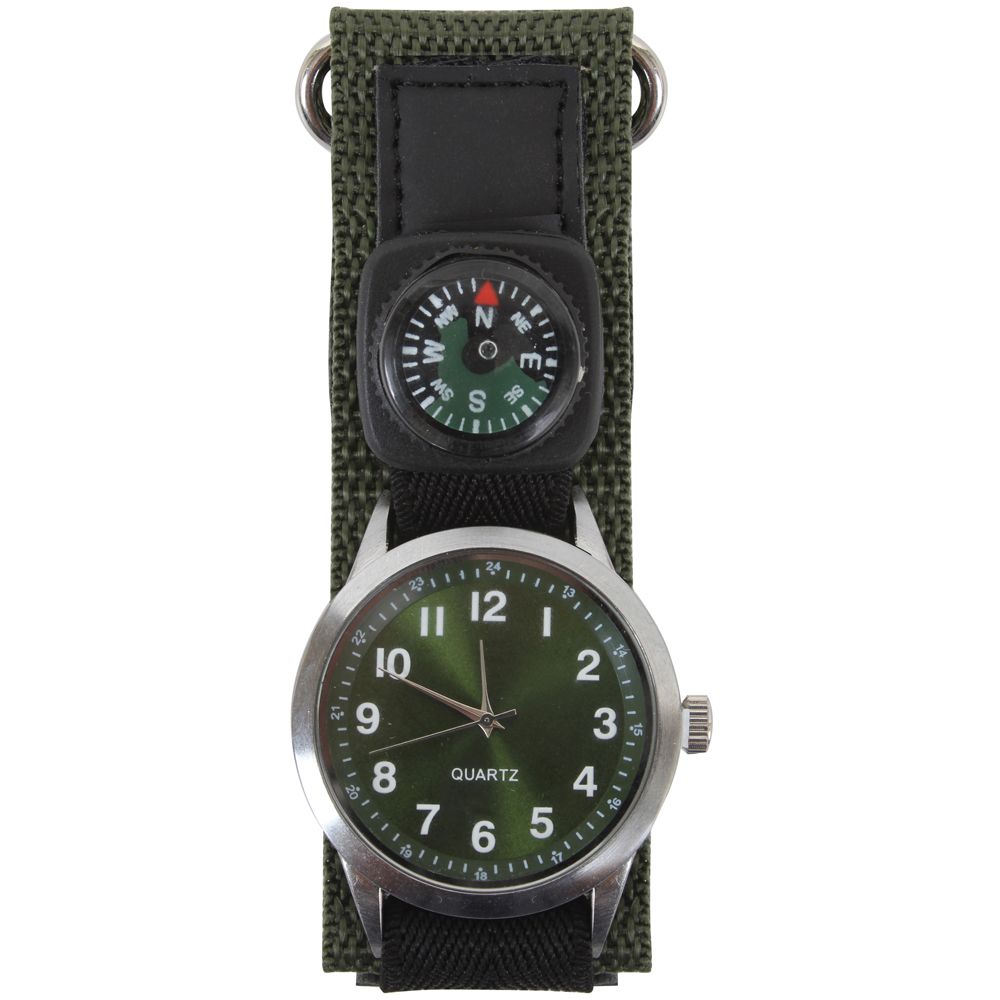 Olive Drab Watch With Compass Camouflageca
