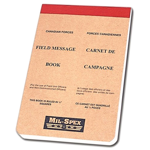 Mil-Spex Hardcover Field Message Book | camouflage.ca